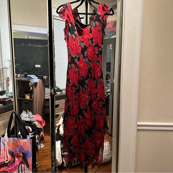 Lepis | Dresses | Y2k Romantic Rose Midi Dress | Poshmark